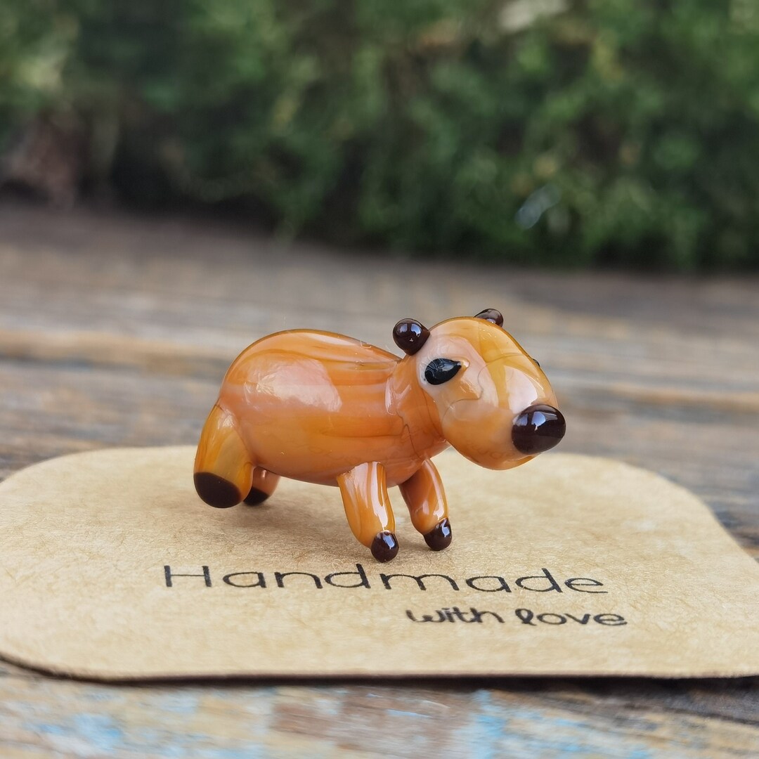 GLASS FIGURINES Capybara Figurine Glass Capybara Miniature - Etsy