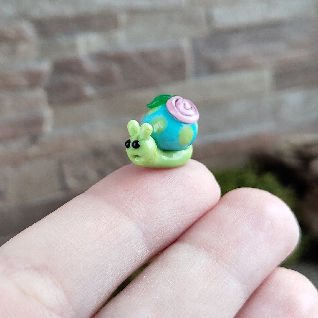 MINIATURE ANIMALS Snail Figurine Aquarium Decoration Glass Figurines - Etsy
