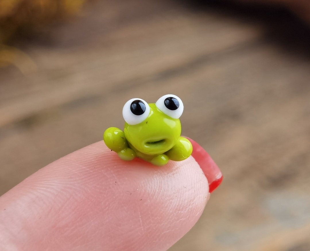 Frog Gifts Frog Figurine Tiny Frog Miniature, Mini Glass Frog Figurine ...