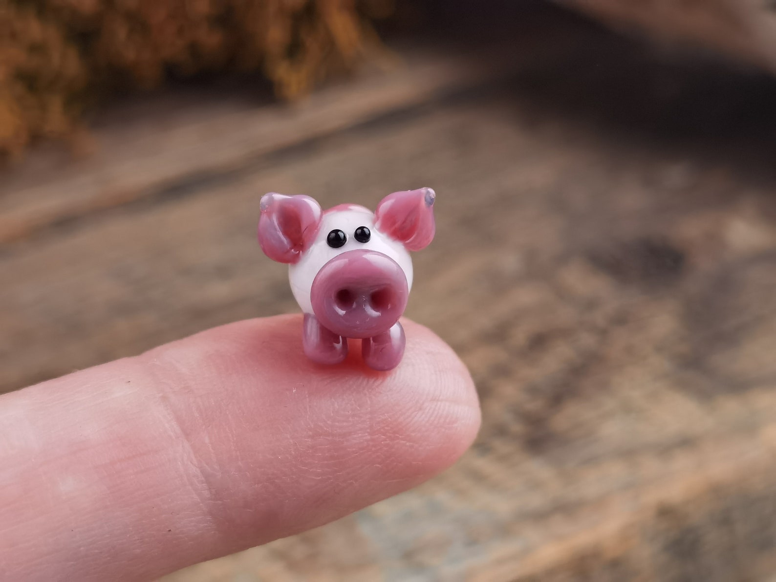Pig Figurine Pig Miniature Tiny Pig Glass Pig Tiny Figurine - Etsy