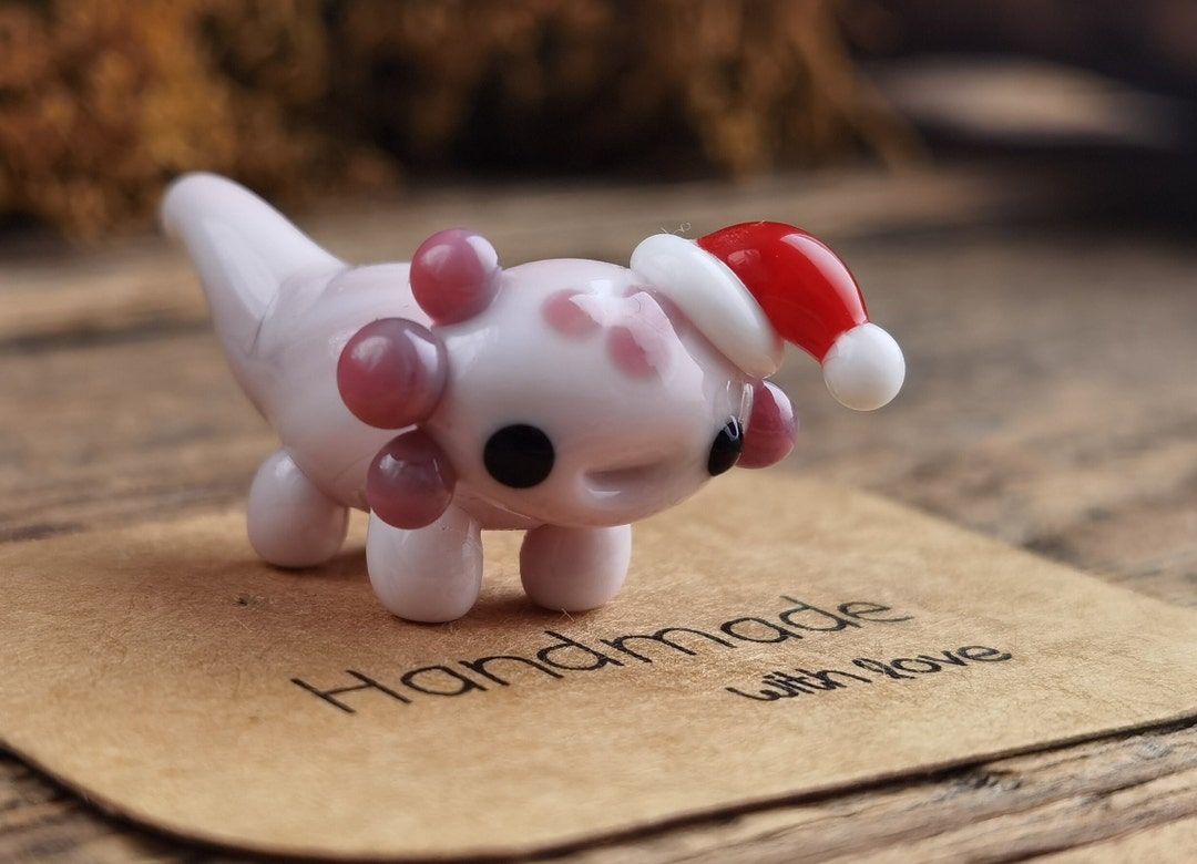 Glass Axolotl Figurine Tiny Axolotl Gifts Miniature Axolotl Decor Blown ...