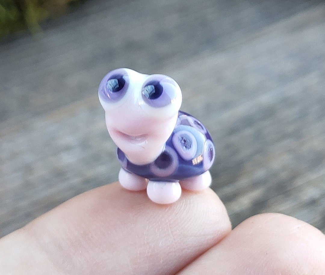 Tiny Turtle Miniature, Glass Turtle Figurine, Turtle Sculpture , Small ...