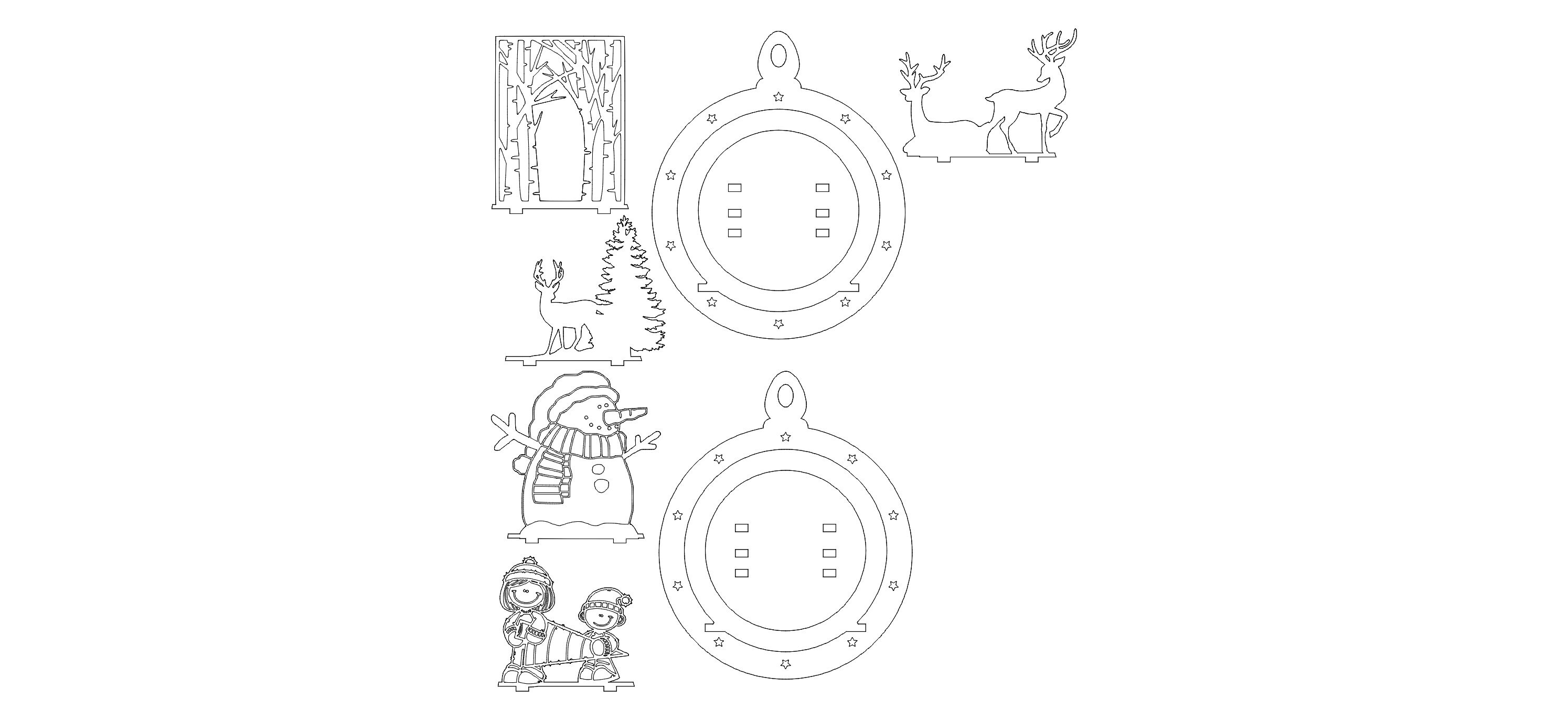 3D Round Reindeer Scene Ornament - Etsy