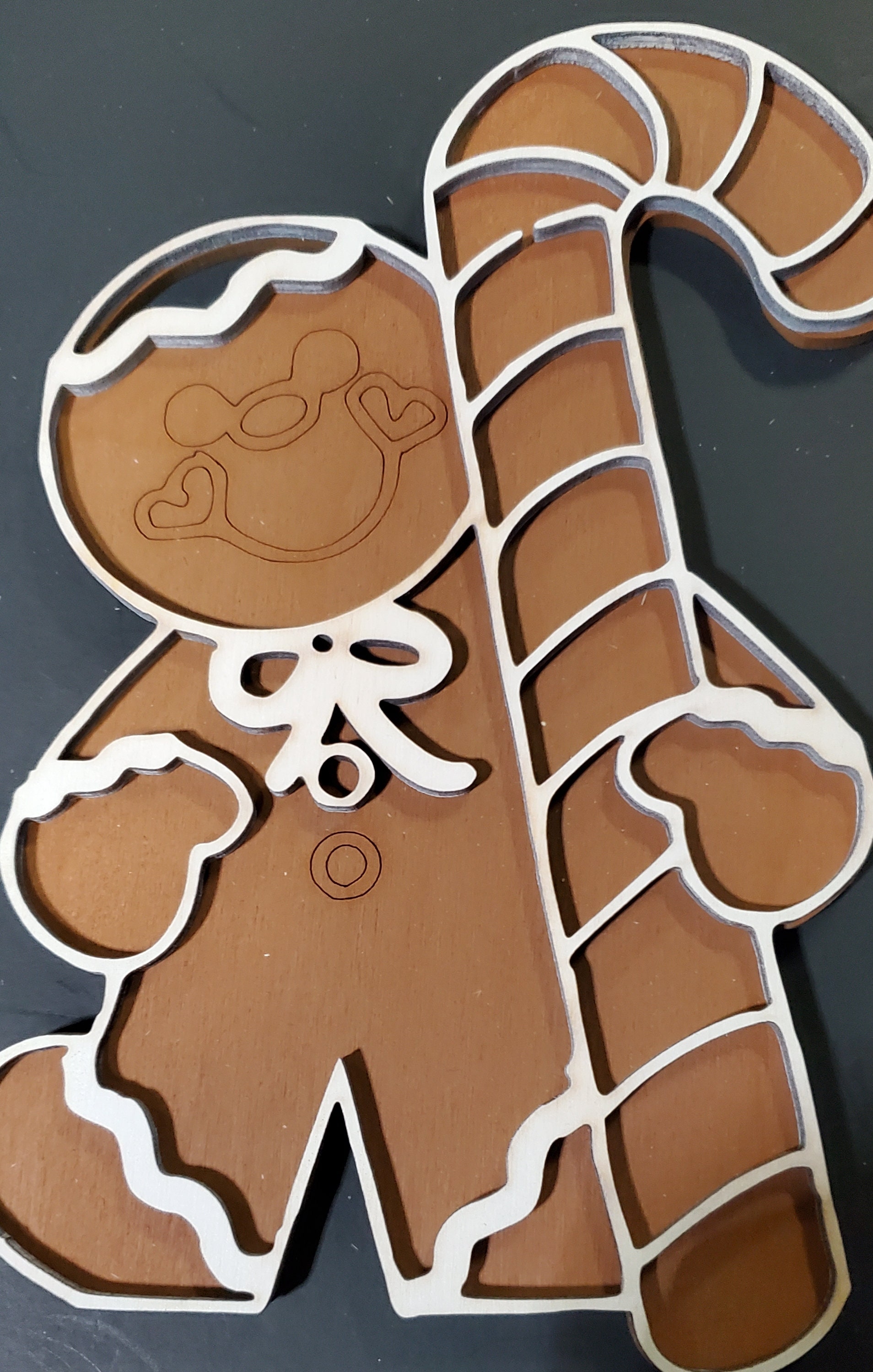 Gingerbread Man With Cany Cane - Etsy