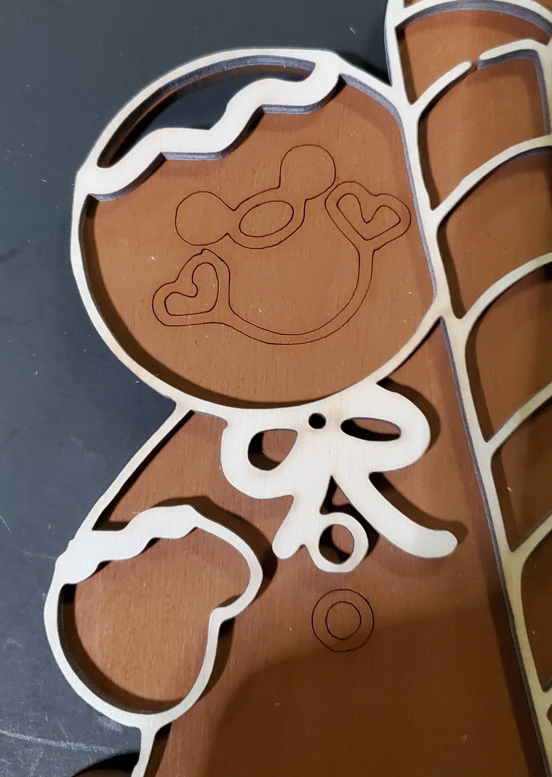Gingerbread Man With Cany Cane - Etsy