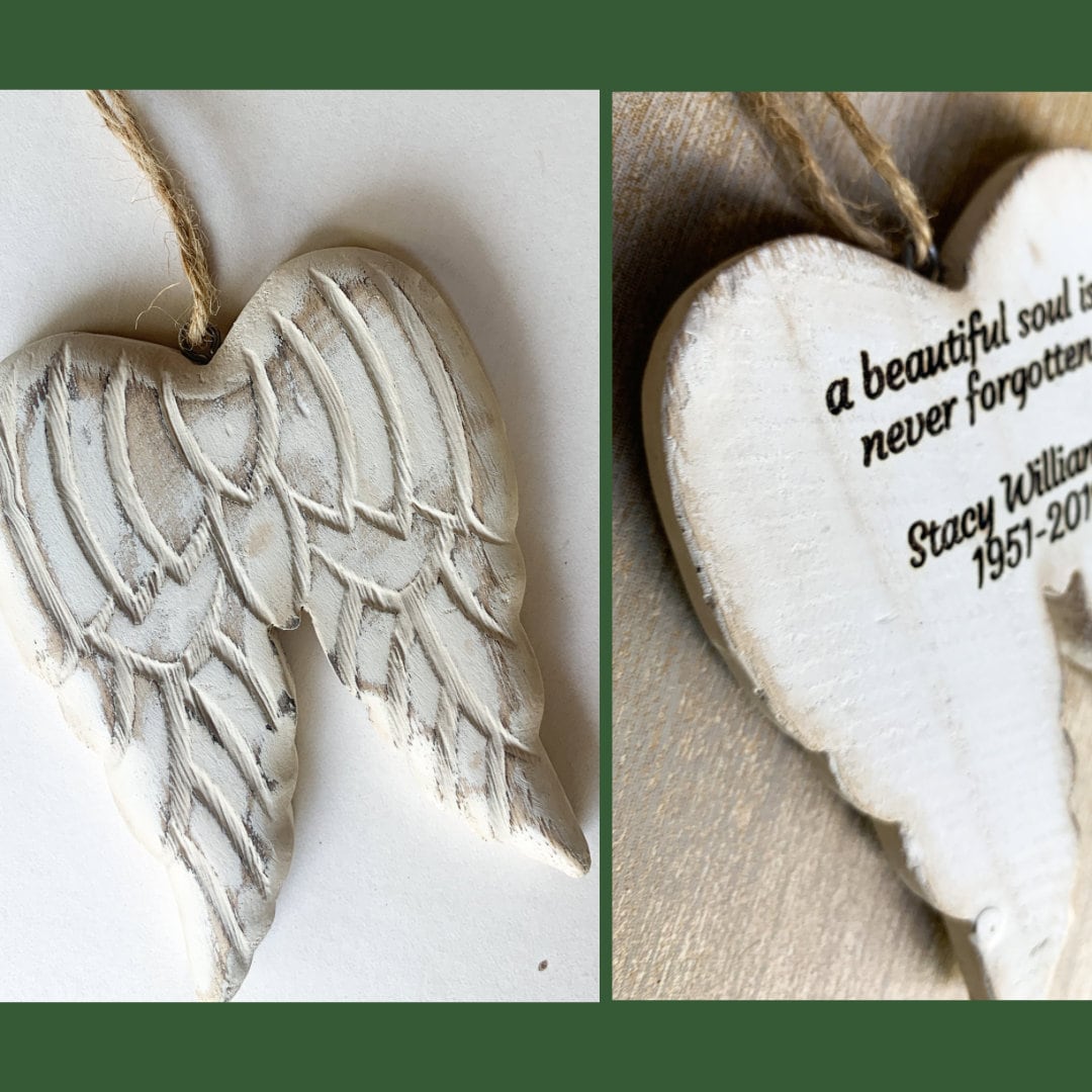 Rustic Holiday Angel Ornament Made of Wood, Personalized Wooden Angel ...