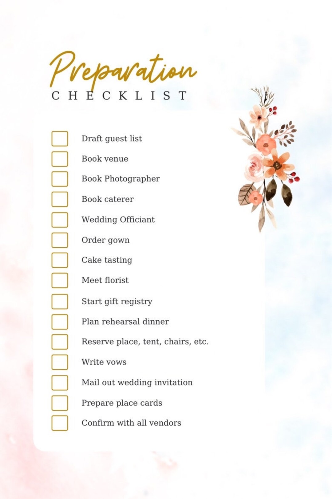 Wedding Preparation Notes! Instant Download!! Be Ready for the Best ...