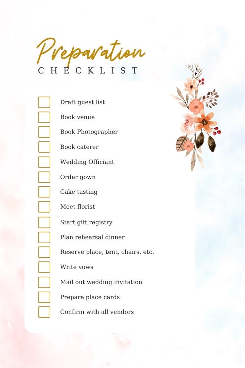 Wedding Preparation Notes! Instant Download!! Be Ready for the Best ...