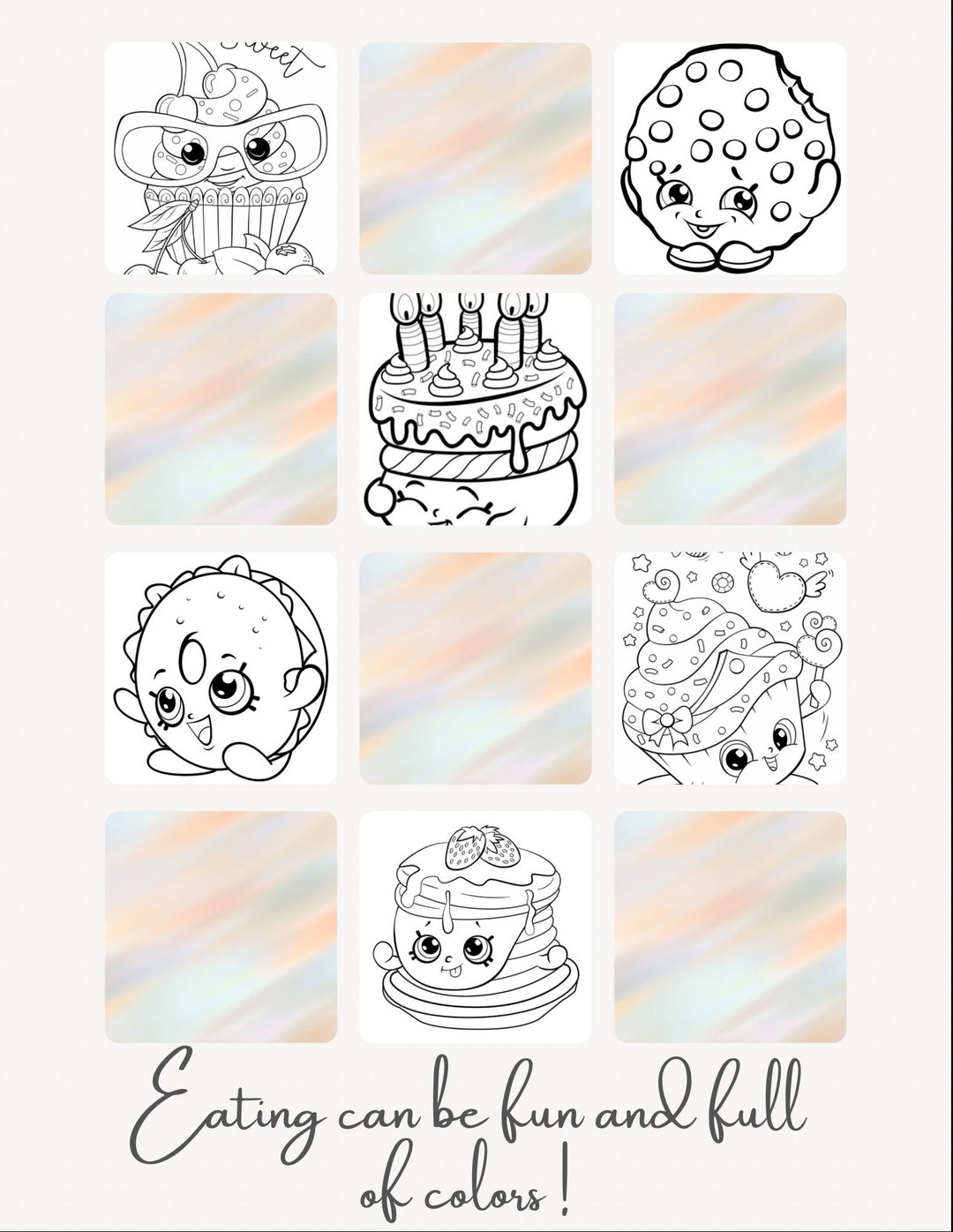 Food Coloring Pages for Kids and Toddlers | Instant Download | the ...