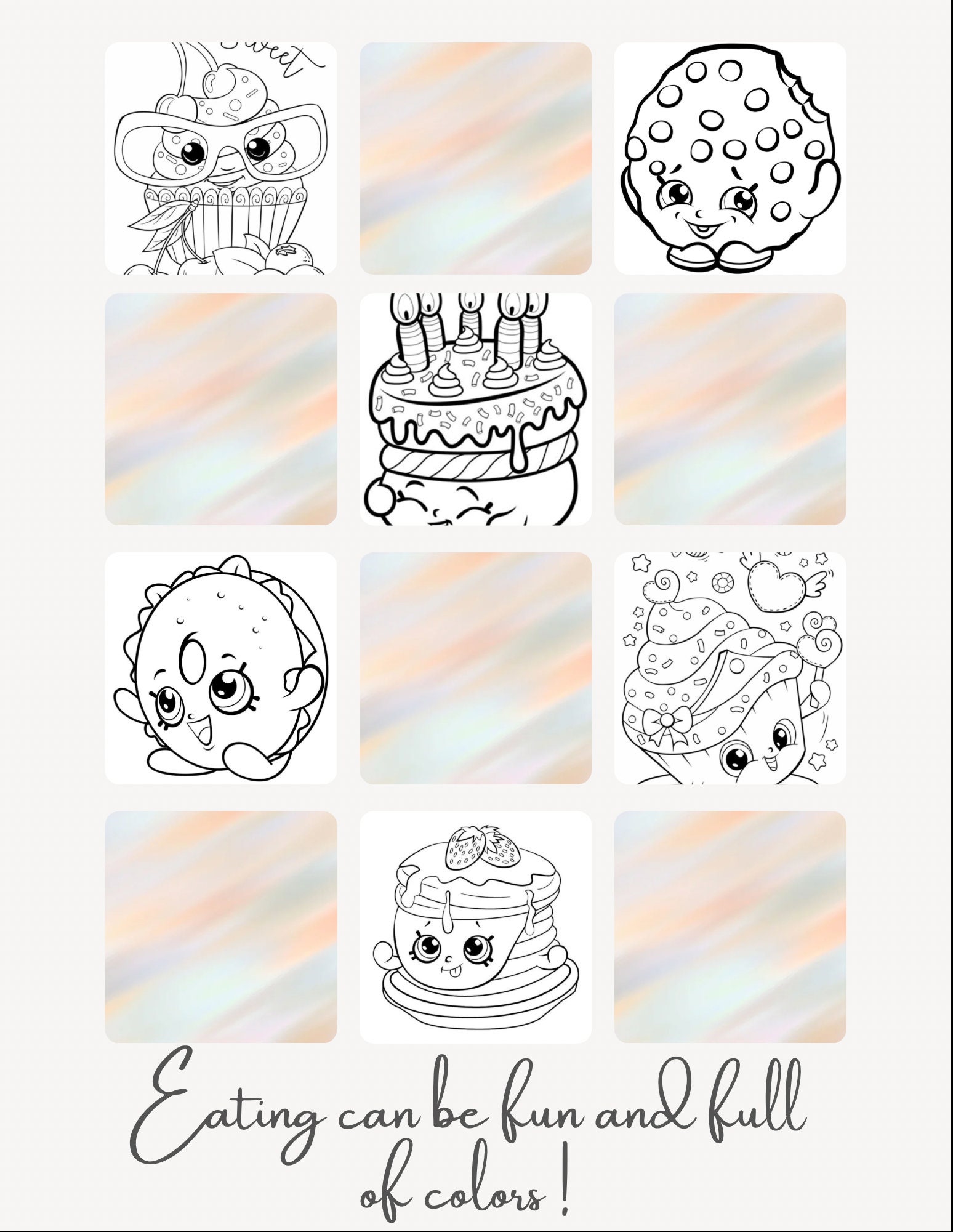 Food Coloring Pages for Kids and Toddlers | Instant Download | the ...