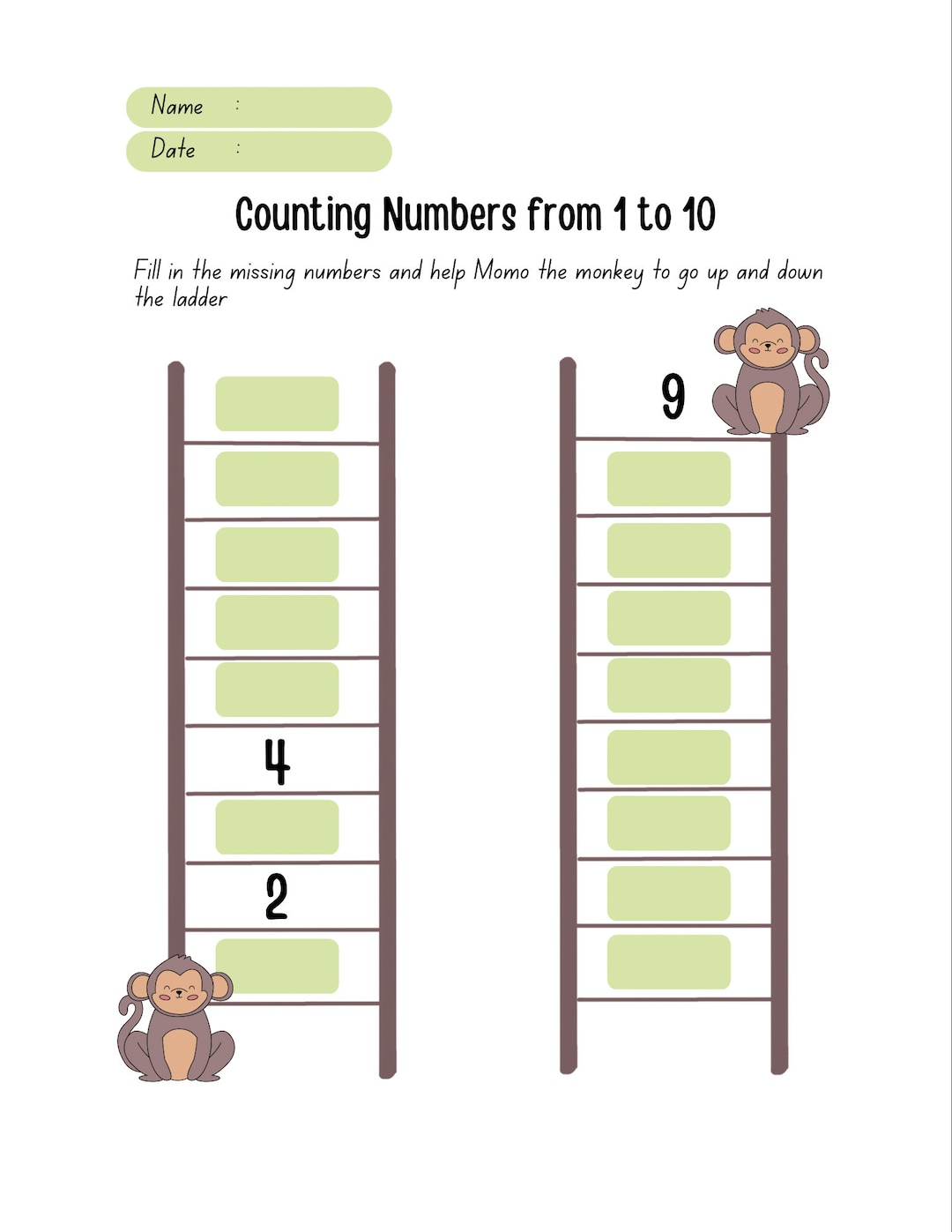 Numbers Worksheet for Kids | Instant Download | Fun and Educational ...