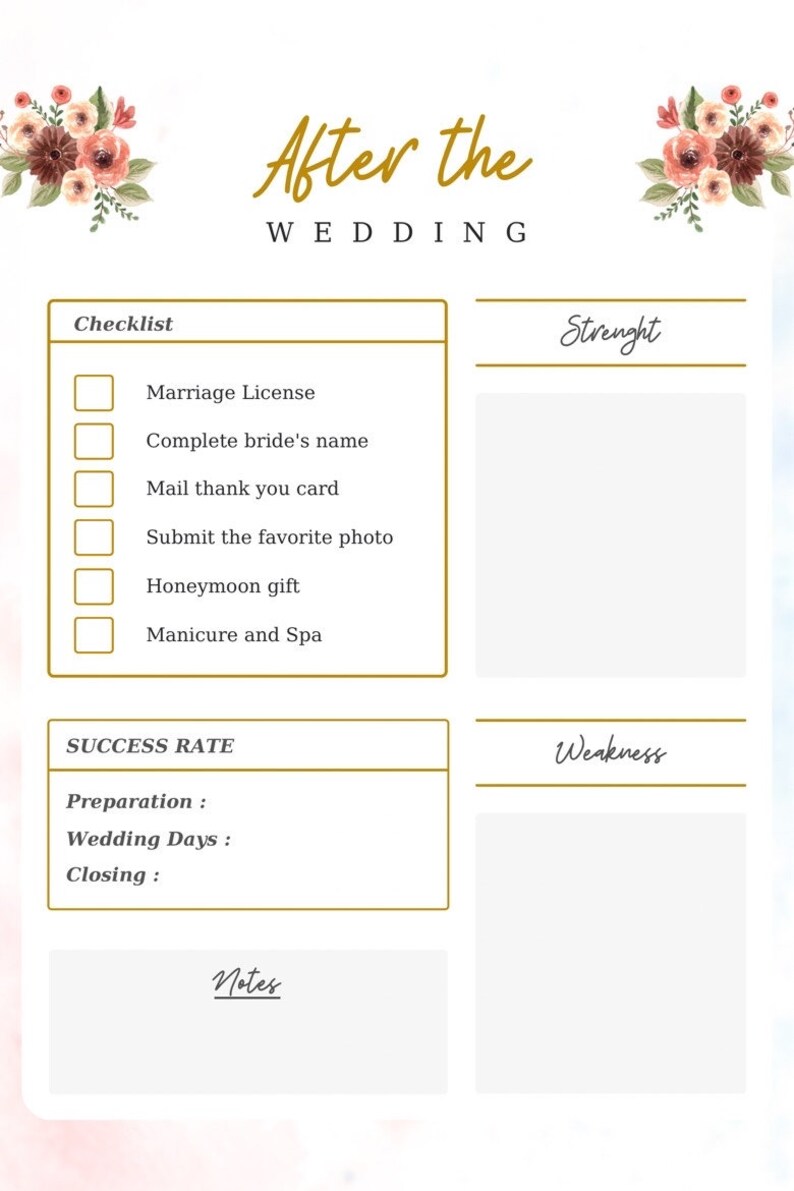 Wedding Preparation Notes Instant Download Be Ready for the Best Moment ...