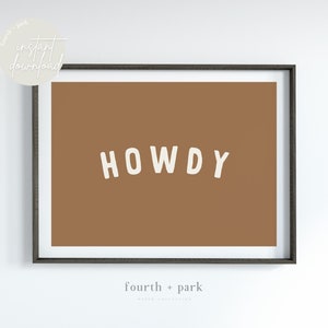 Howdy - Printable Wall Decor - Instant Digital Download - Etsy