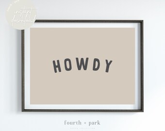 Howdy Printable Wall Decor Instant Digital Download - Etsy