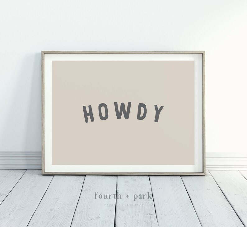 Howdy - Wall Art Print - Instant Digital Download - Etsy