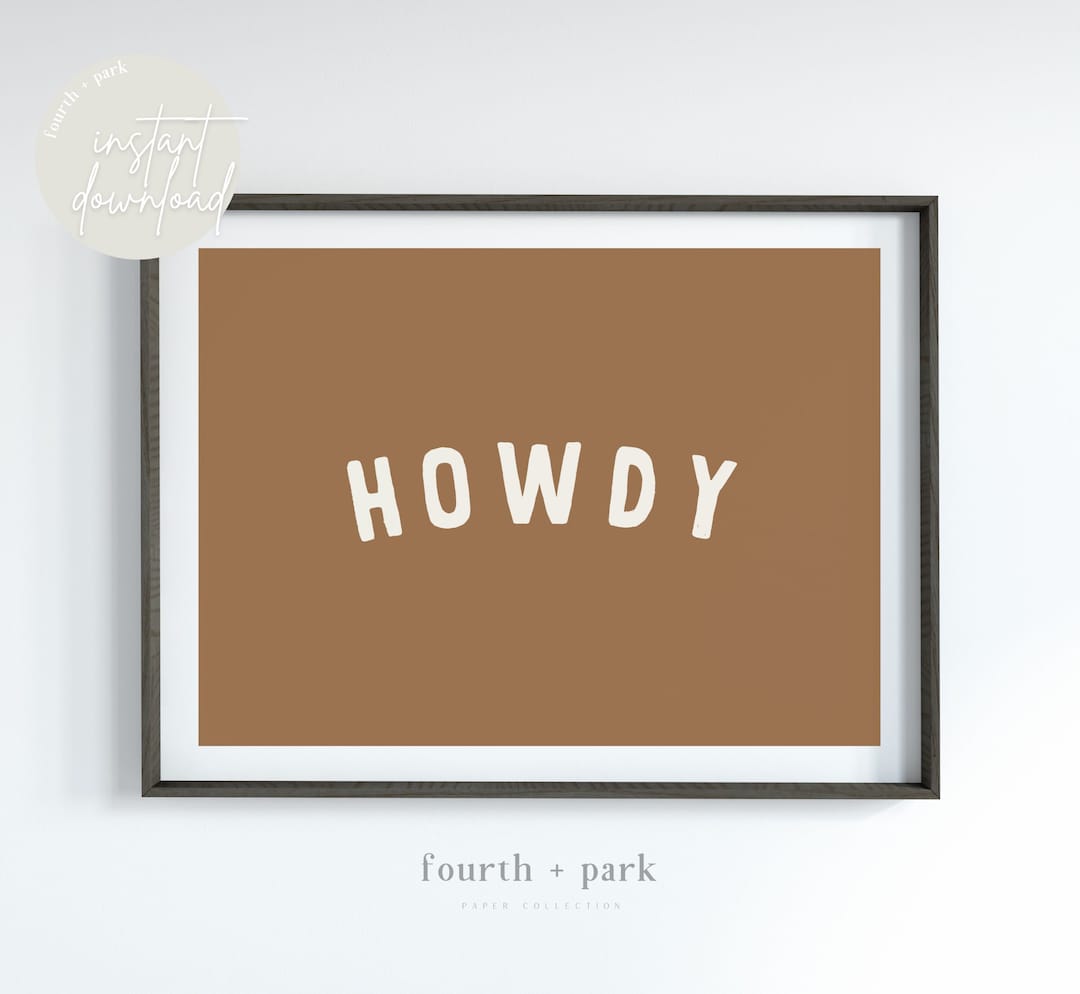 Howdy - Printable Wall Decor - Instant Digital Download - Etsy