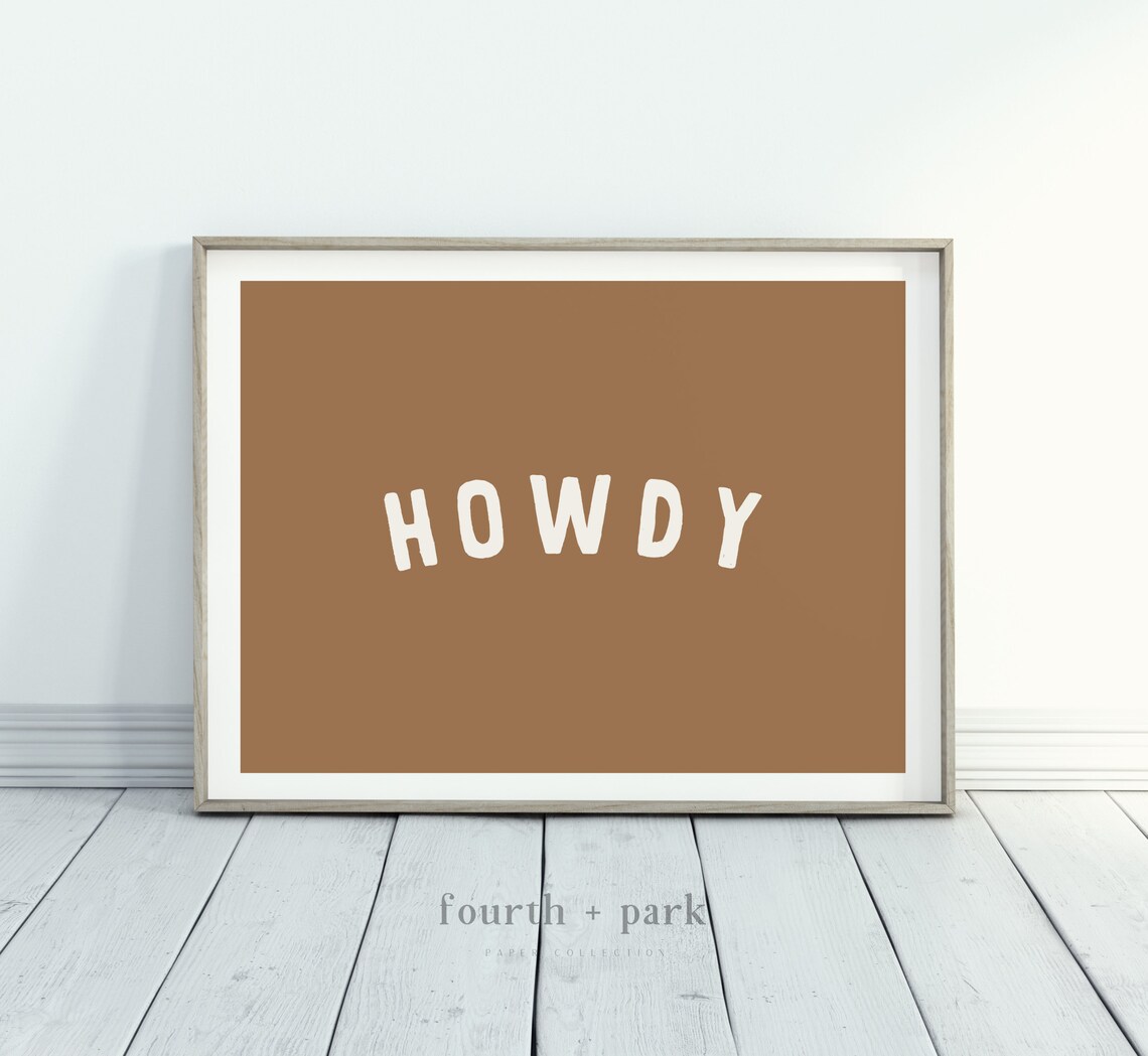 Howdy - Printable Wall Decor - Instant Digital Download - Etsy