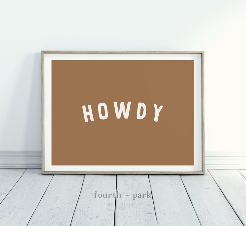Howdy Printable Wall Decor Instant Digital Download - Etsy
