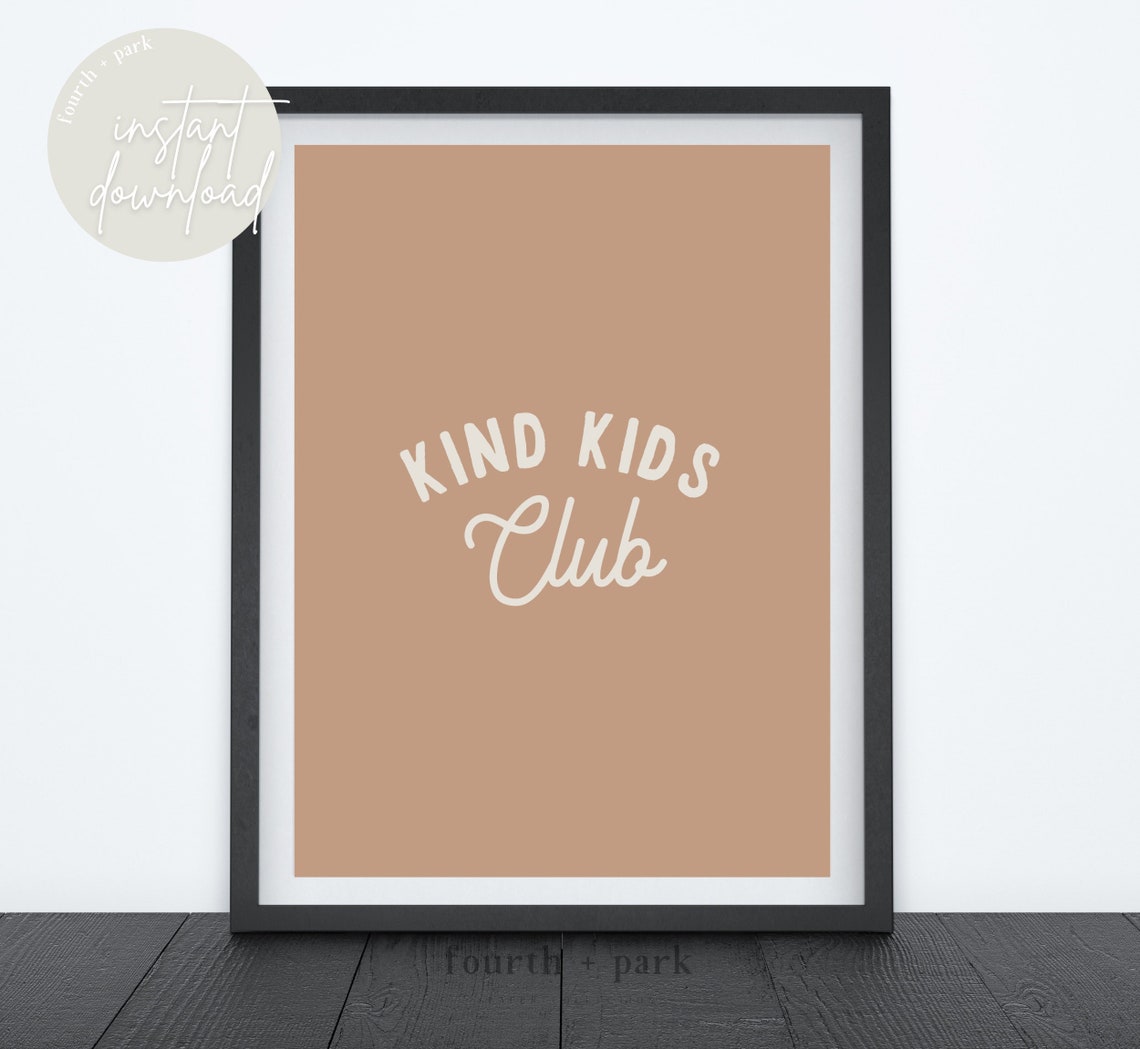 Kind Kids Club - Printable Wall Art - Instant Digital Download - Etsy