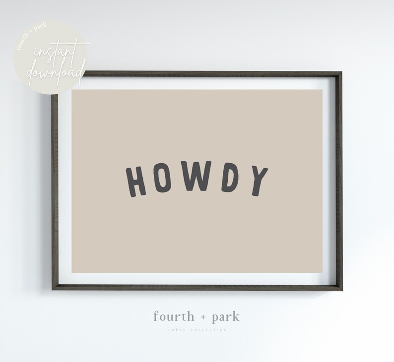 Howdy - Wall Art Print - Instant Digital Download - Etsy