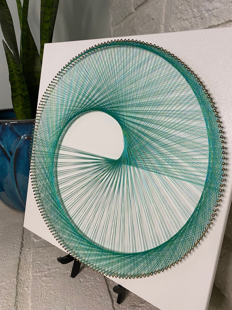 String Art Mandala: Teal Sacred Geometry Wall Decor - Etsy