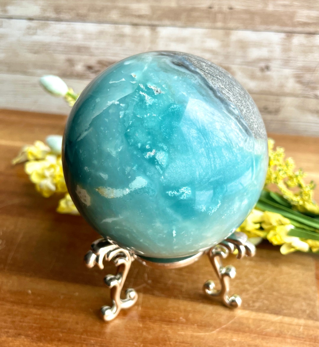 RARE! 80mm Amazonite With Iron Ore Sphere/océan Blue/soothing/with ...