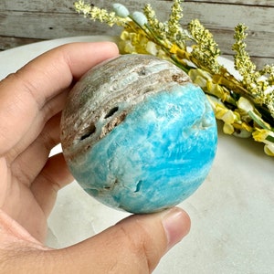 OCEAN BLUE 59mm Hemimorphite Sphere - Etsy
