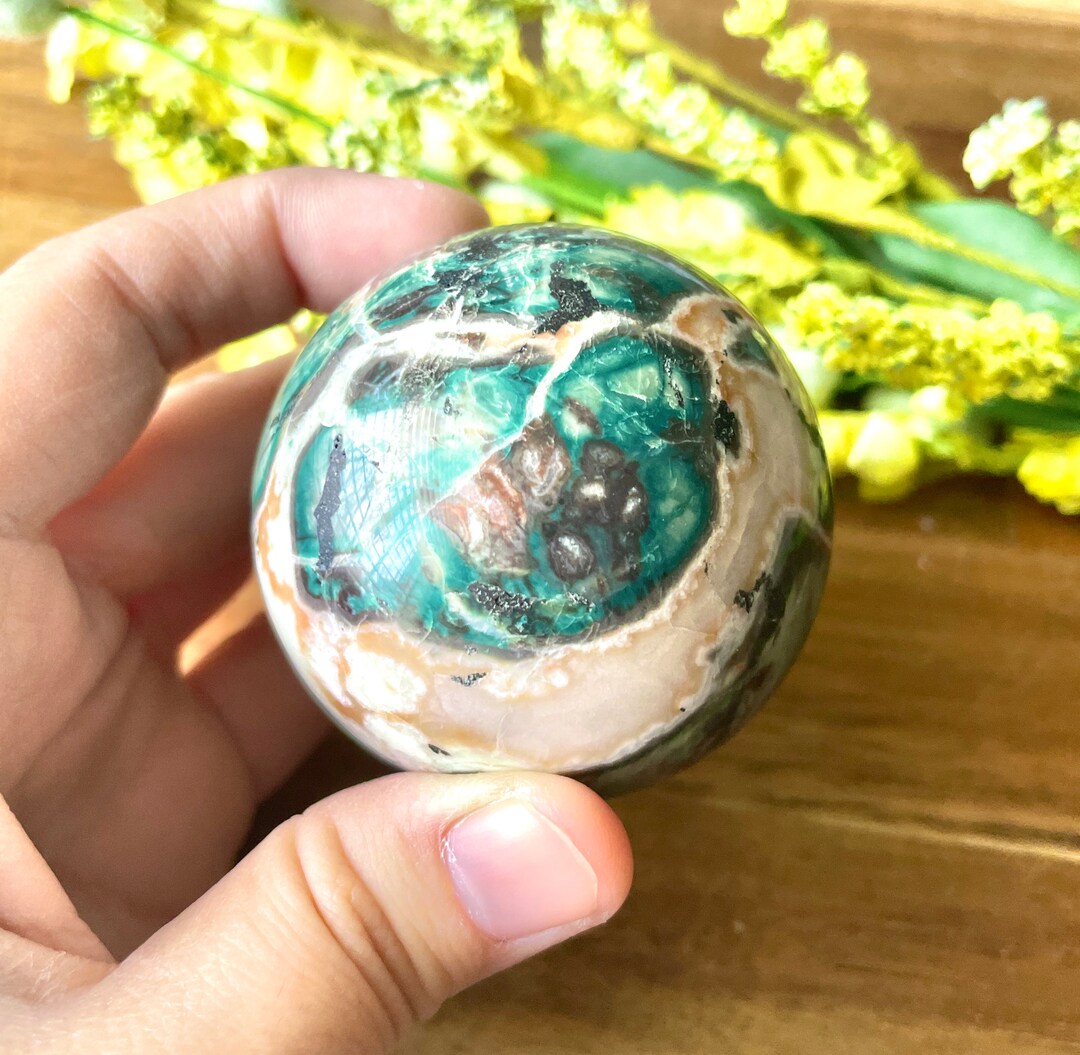 UNIQUE! 54mm Green Ocean Jasper Sphere/scenic/madagascar - Etsy