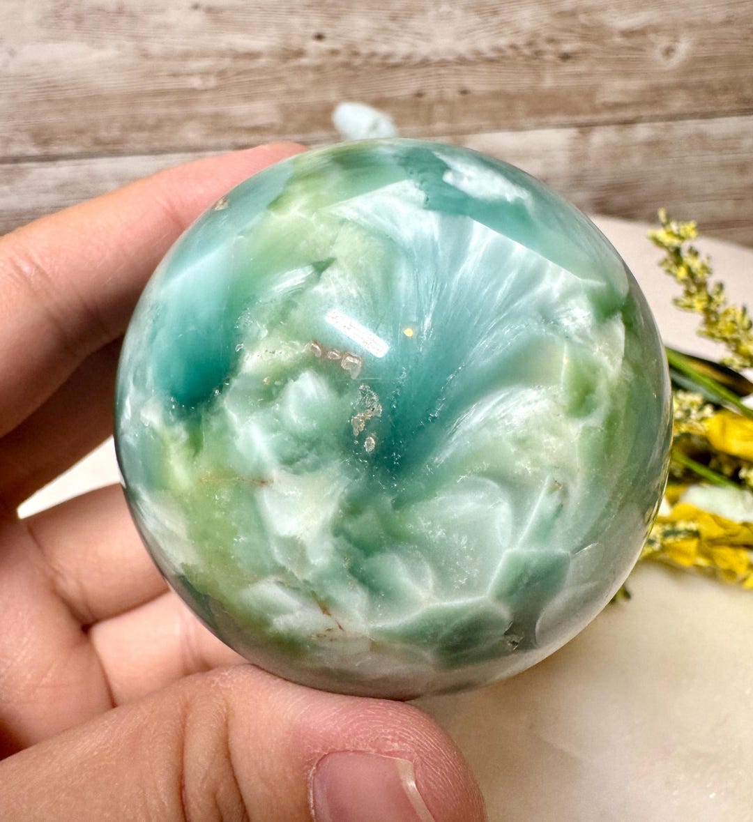RARE 58mm Green Larimar Sphere/south Sea/china - Etsy