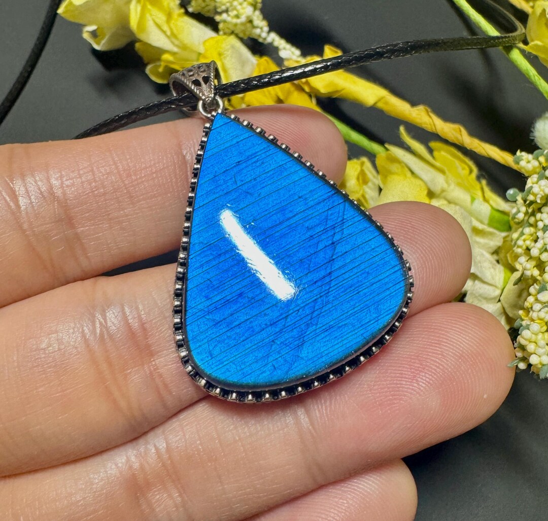 STUNNING! 35mm Royal Blue Labradorite Water Drop Pendant/925 Silver ...