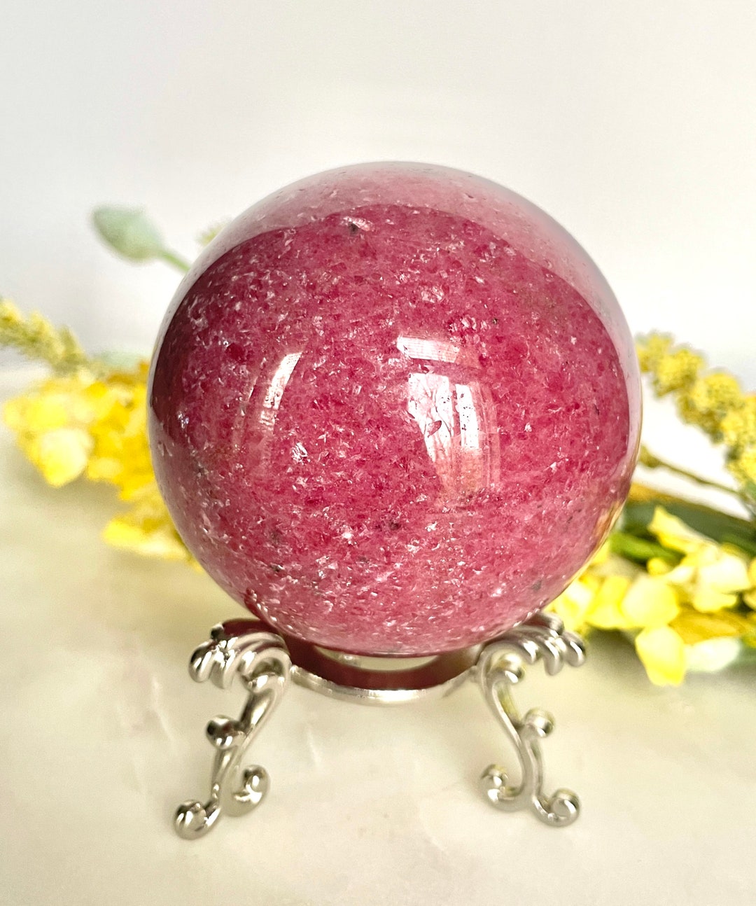 SPARKLE! 62mm Red Rhodonite Sphere/sparkly Spots All Over/with Stand - Etsy