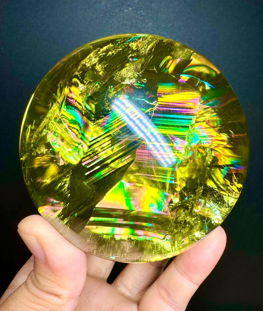 INSANE! 86mm Citrine Sphere With Ladder Rainbow/untreated Citrine/with ...