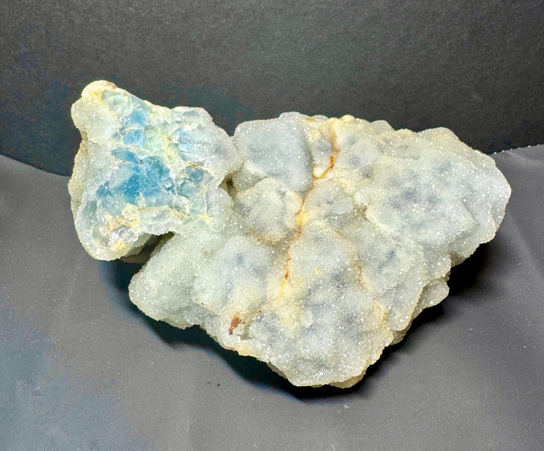 RARE! 7.5” Light Blue Golden Fluorite Sphalerite Specimen/duo Color ...