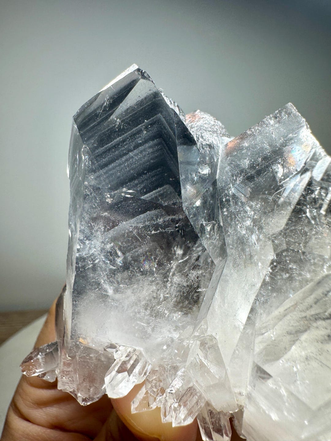 RARE! 3.3" Wegner Blue Phantom Quartz Specimen/manganese Rafter/rainbow ...