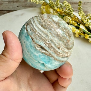OCEAN BLUE 59mm Hemimorphite Sphere - Etsy