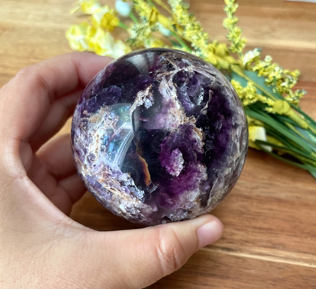 RARE!! 73mm Sphalerite Purple Fluorite Sphere/collectors Piece - Etsy