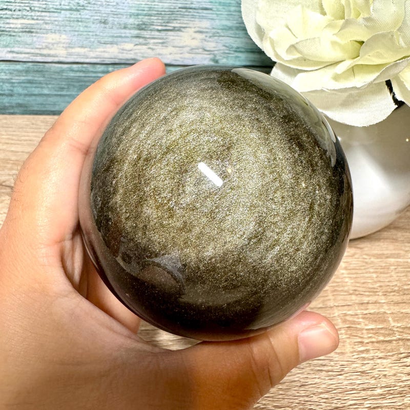 Obsidian Sphere - Etsy
