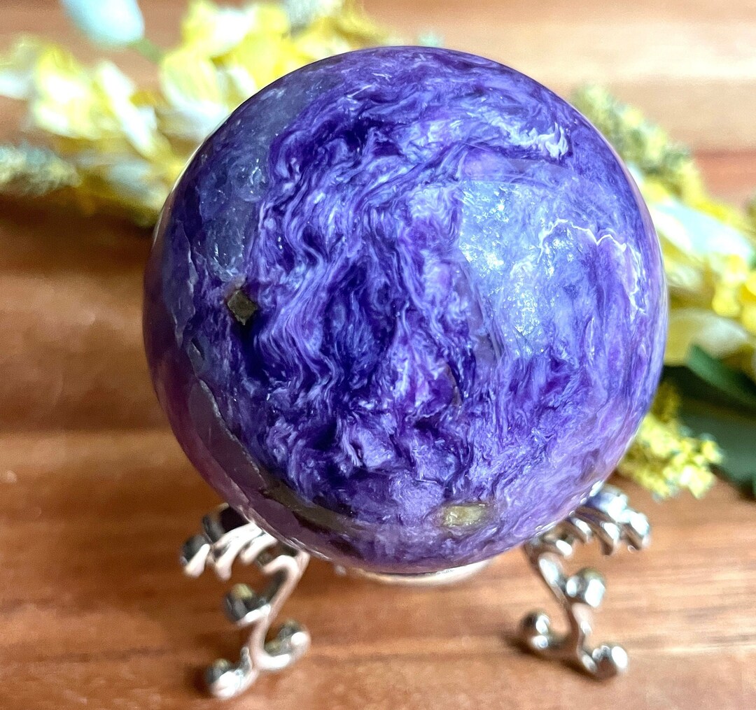 AAA+ 53mm Charoite Sphere/iron Ore and Quartz Inclusion/best Quality ...