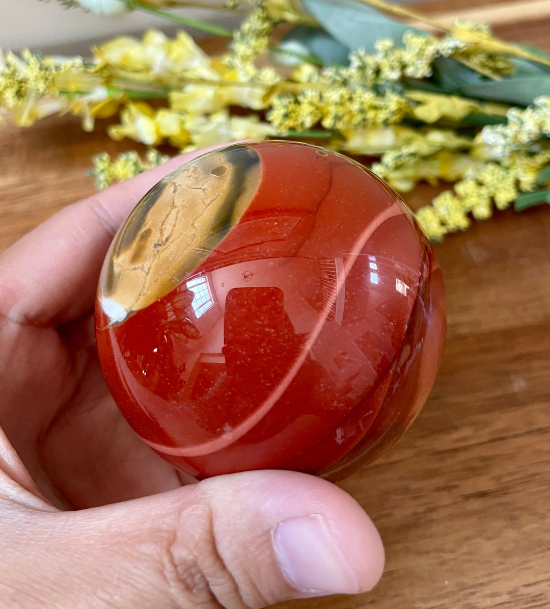 SCENIC 61mm Red Mookaite Sphere/silky/unique Pattern Color/mookaite ...