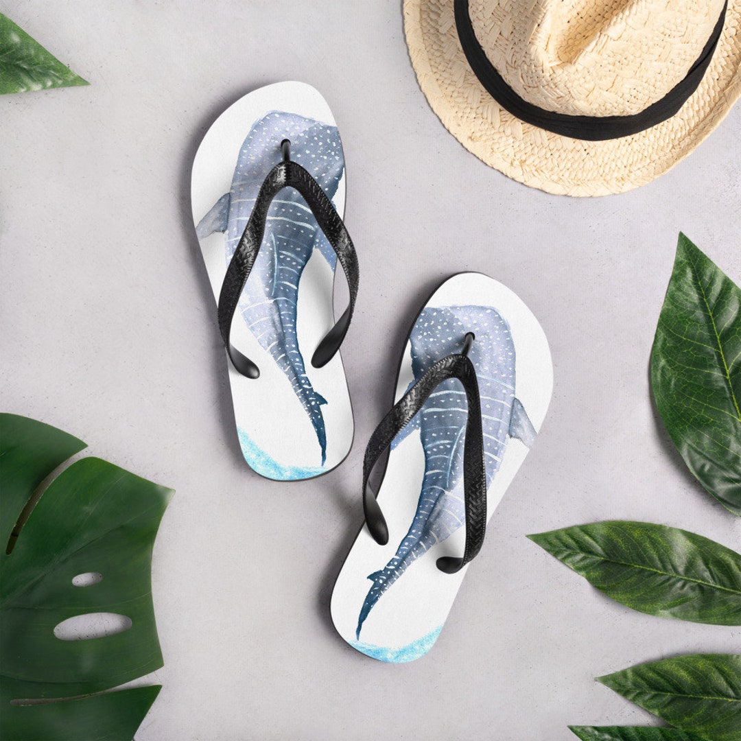 Whale Shark Flip Flop Sandals Pool, Beach Vacation, Spring Break ...