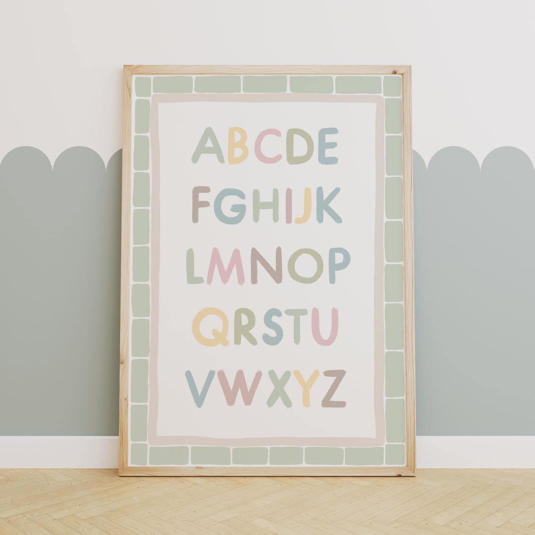 Alphabet Learning Poster A3 & A4 Children's Room Poster Wall Decoration ...