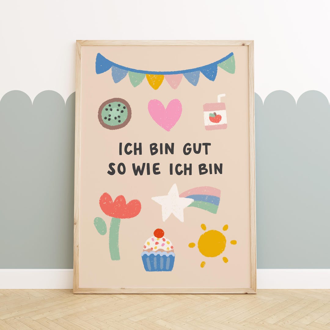 Affirmation Poster for Children Wall Decoration Colorful Illustration ...