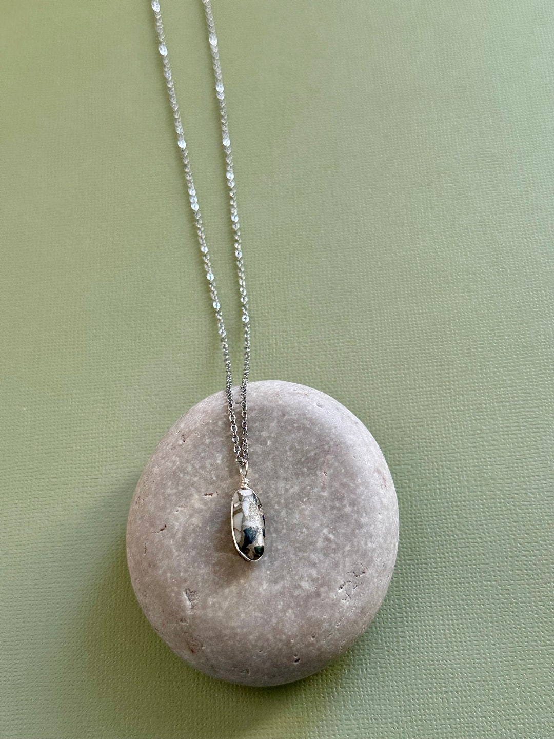 Pendant Necklace Handmade Rock Tumbler Stone Sea Glass Gemstone One of ...