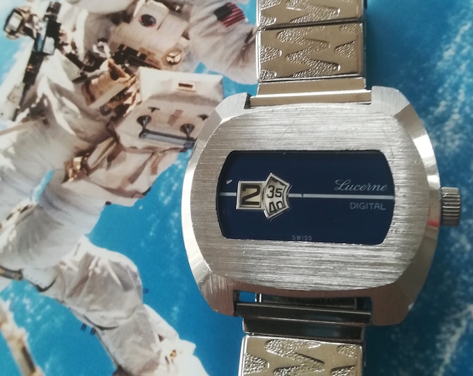 LUCERNE Jump Hour Vintage Watch, 40 Mm, 1970s, Working and Serviced - Etsy