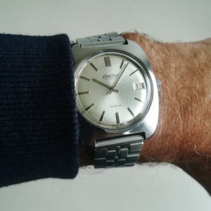 1960s EXACTUS Vintage Watch, With Date, 36.5 Mm, Working and Serviced ...