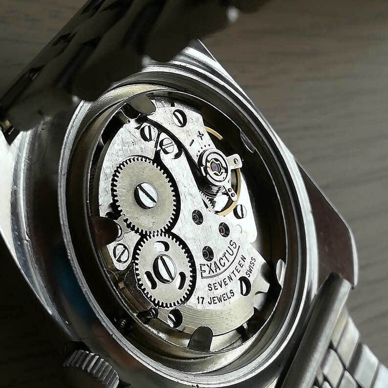 1960s EXACTUS Vintage Watch With Date 36.5 Mm Working and - Etsy