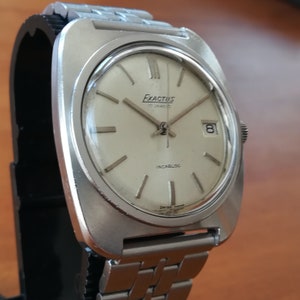 1960s EXACTUS Vintage Watch, With Date, 36.5 Mm, Working and Serviced ...
