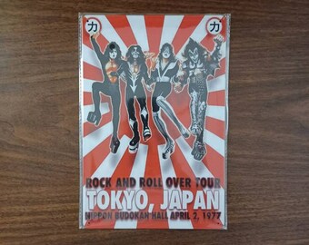 Kiss Rock Band on a 12.5 W X 16 H Tin Sign. Sign Has A Smooth Clear ...