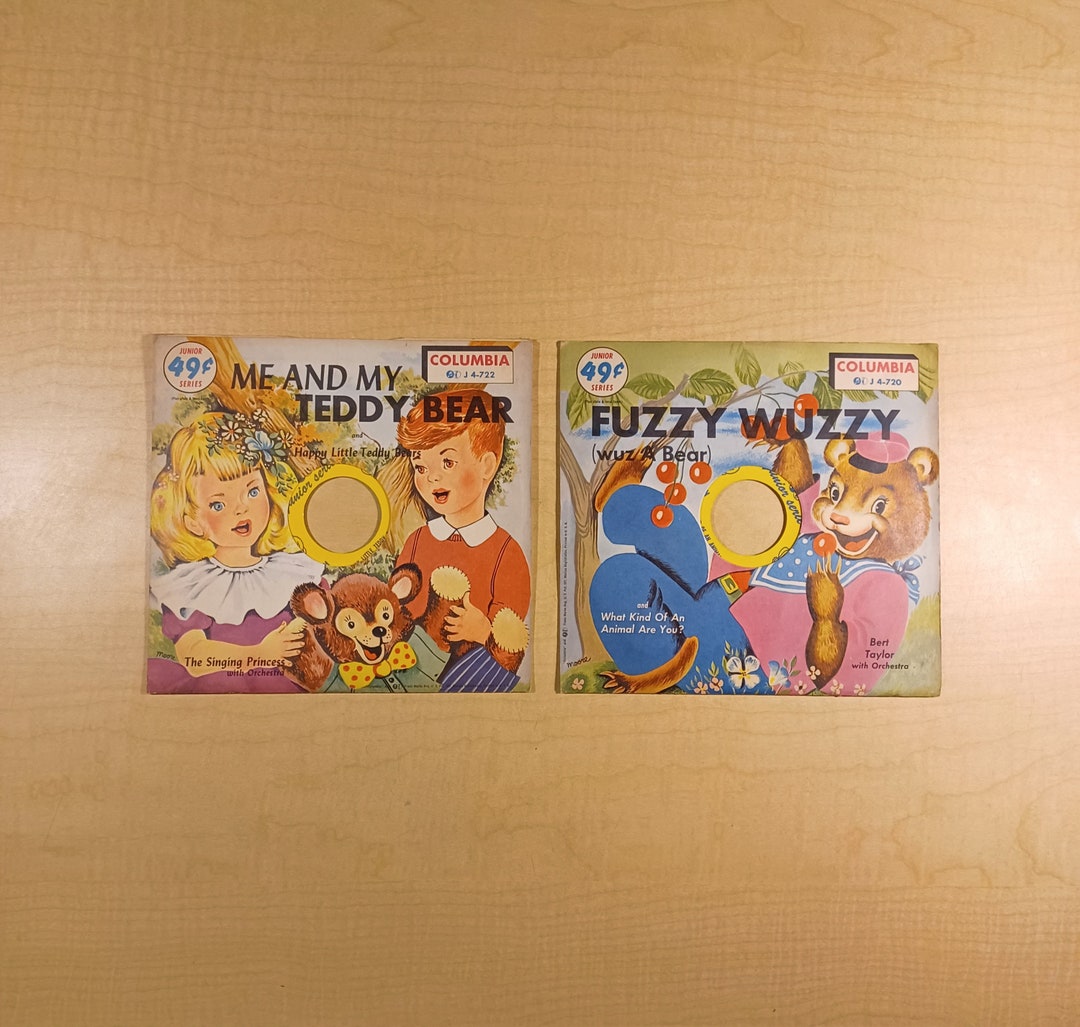 Me and My Teddy Bear/fuzzy Wuzzy Was A Bear, Two 45 RPM Lot, Junior Series - Etsy
