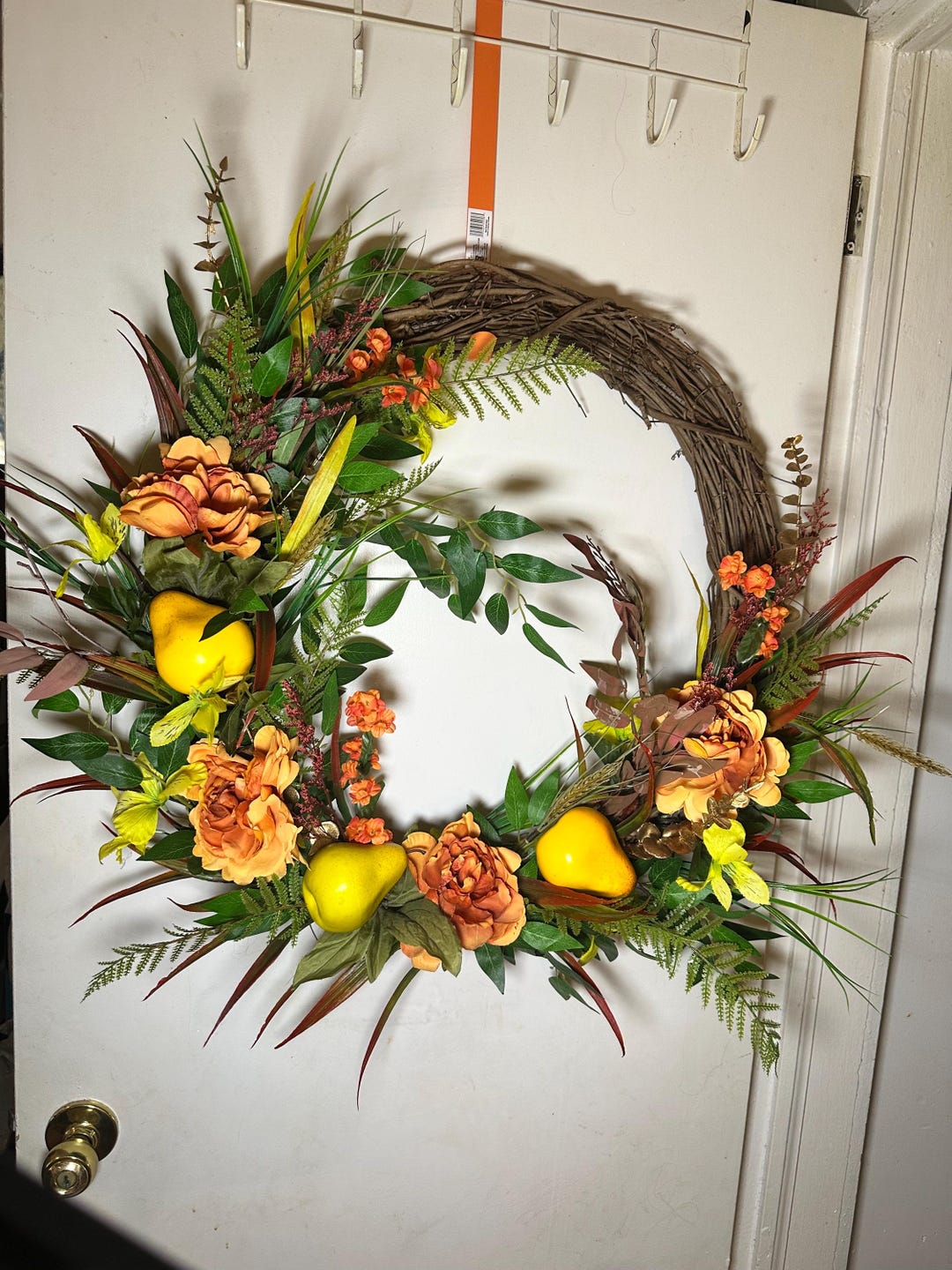 Fall Wreath, Thanksgiving Wreath, Fruit Decor, Pear Wreath, Home Decor ...